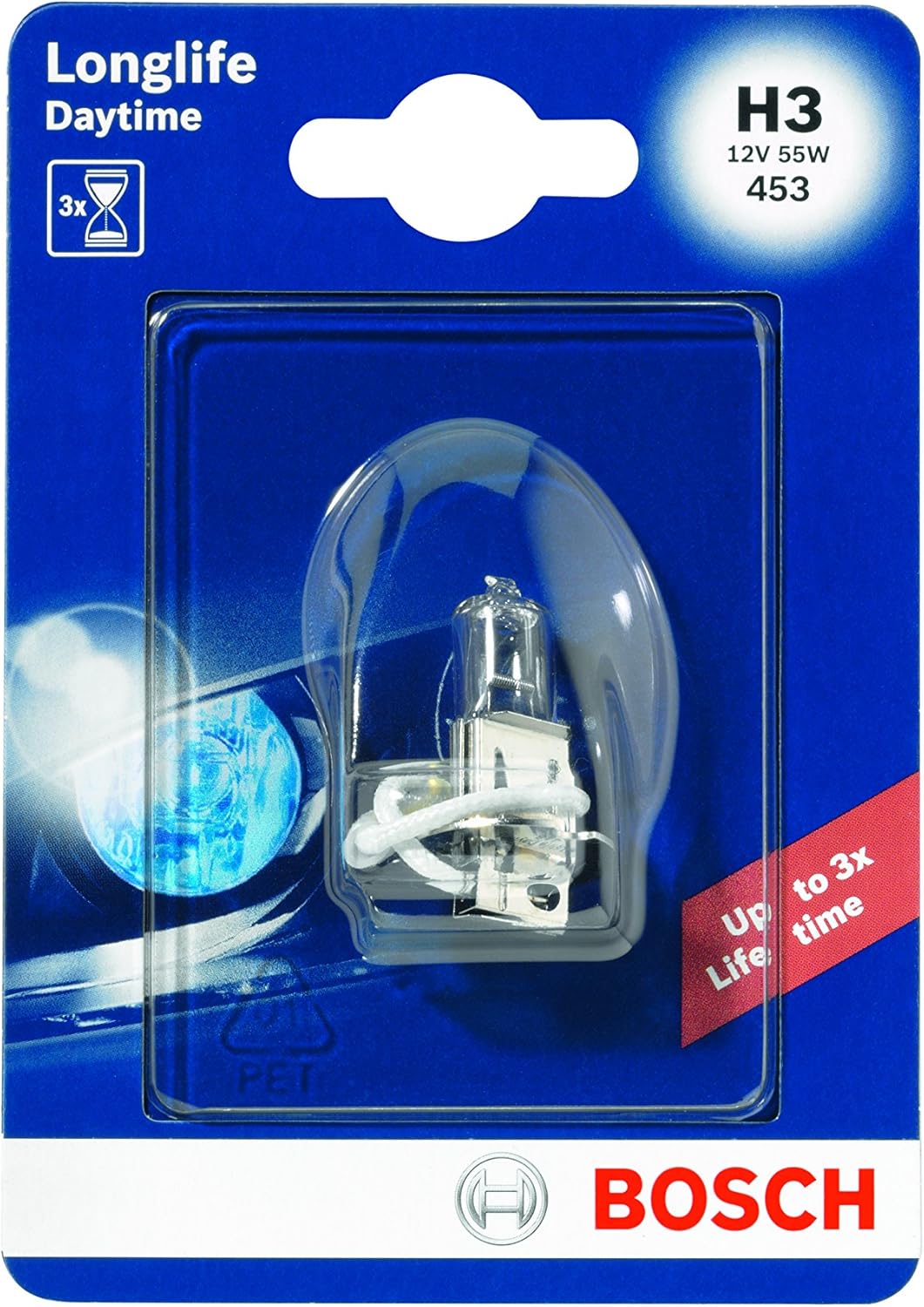 Bosch, Car Light Bulb H3 Long-life Daytime 12 V / 55 W: Amazon.co.uk ...