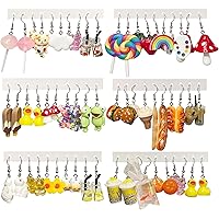 Amazon.com: EIELO 28 Pairs Weird Cute Funny Earrings Gummy Bear Duck ...
