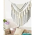 Amazon.com: Jakalin Macrame Wall Hanging Grey Small Macrame Wall Decor Panels Handmade Wall Art ...
