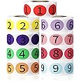 Amazon.com : Tenare 4500 Pieces 9 Roll Circle Number Sticker 1-9 ...