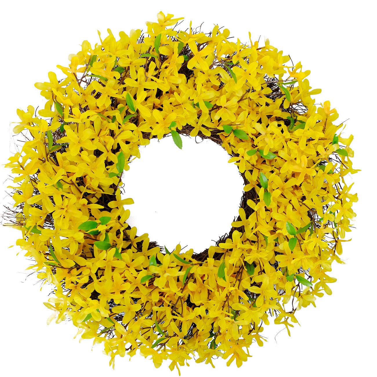 25 Inches Yellow Forsythia Flower Spring Wreath for Front Door, Summer ...
