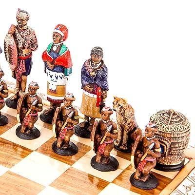 Hand-Painted African Tribal Chess Set with African Philippines | Ubuy