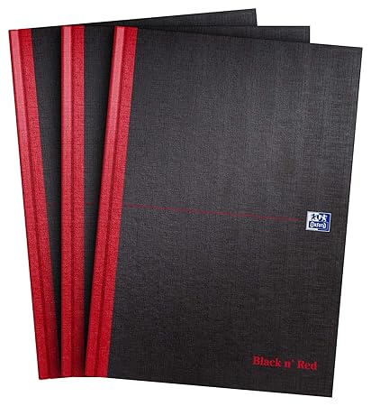 Oxford Black n' Red A4 Hardback Casebound Notebook, Ruled, 192 Page ...