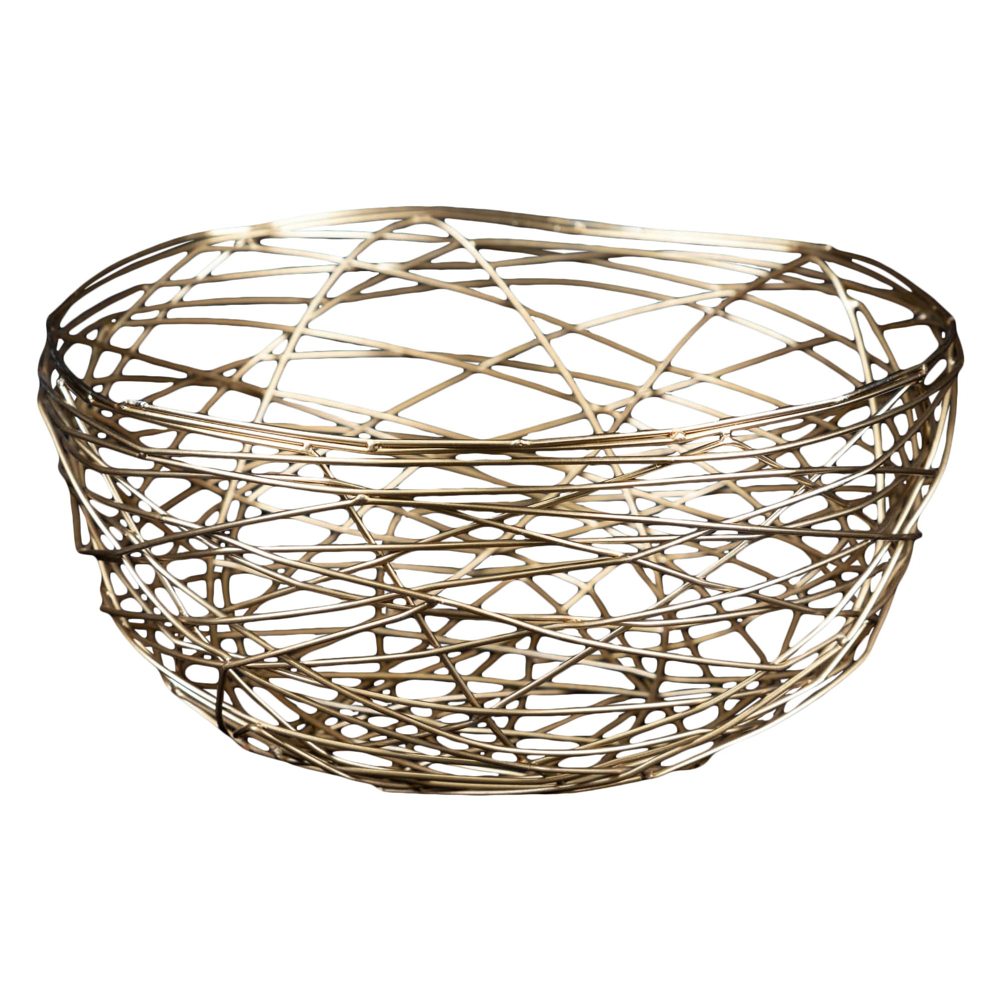 India Handicrafts 16245 Golden Nest 8 inch Aluminum Decorative Table ...