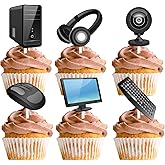 Amazon.com: WINPOGEE 36pcs Intelligence Computer Theme Cupcake Topper ...