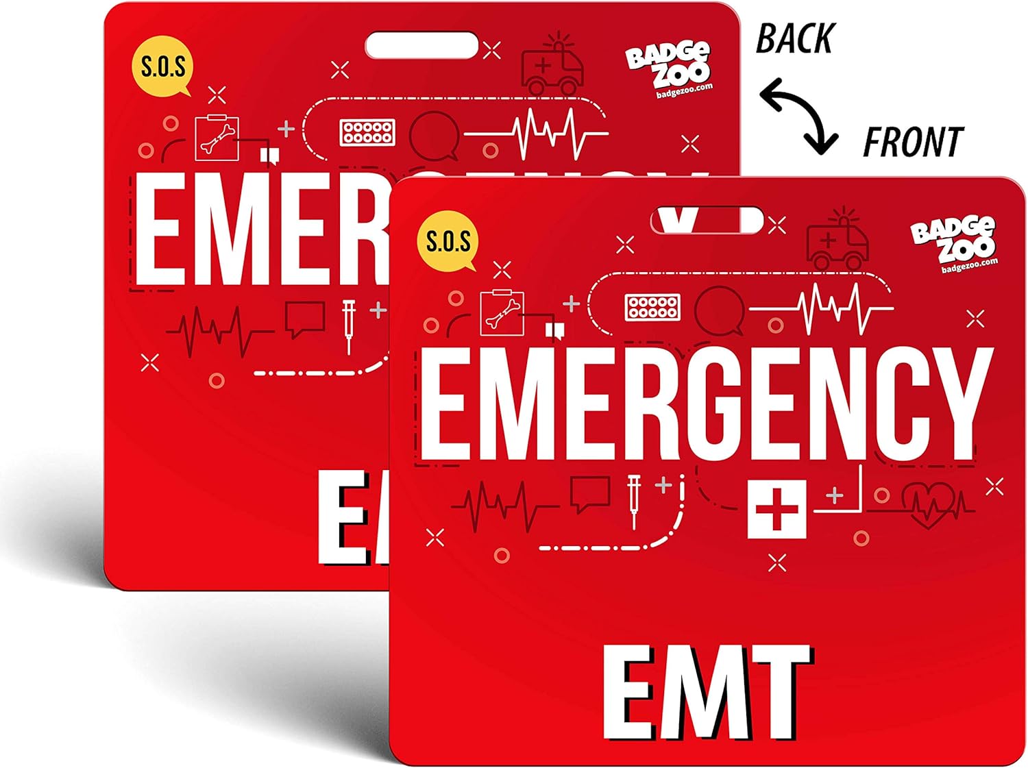 Amazon.com : EMT Badge Buddy - RED - Emergency Themed Backer Card ...