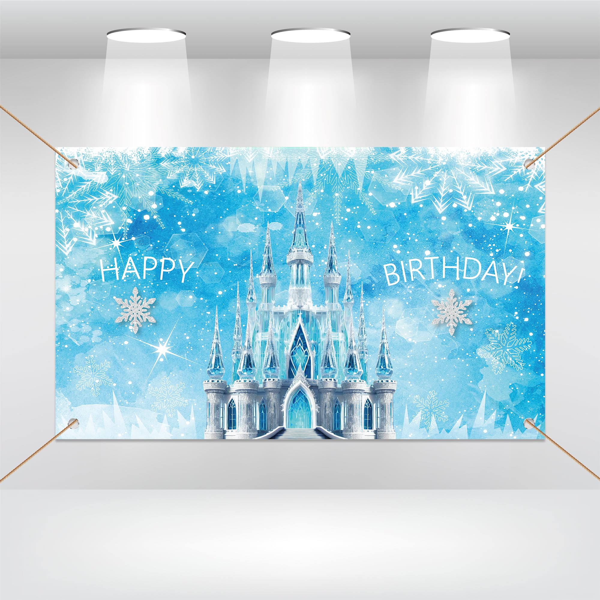 Snow Themed Birthday Backdrop Snowflake Winter Wonderland Photography ...