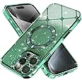 Amazon.com: MGQILING Compatible with iPhone 16 Pro Max Magnetic Glitter Case, Luxury Plating ...