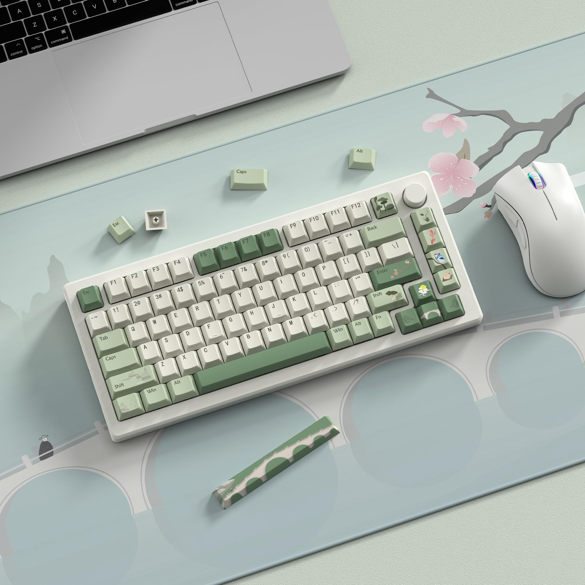 Mua dagaladoo Matcha Green Keycaps PBT,dye Sublimation keycaps 60% 65% ...