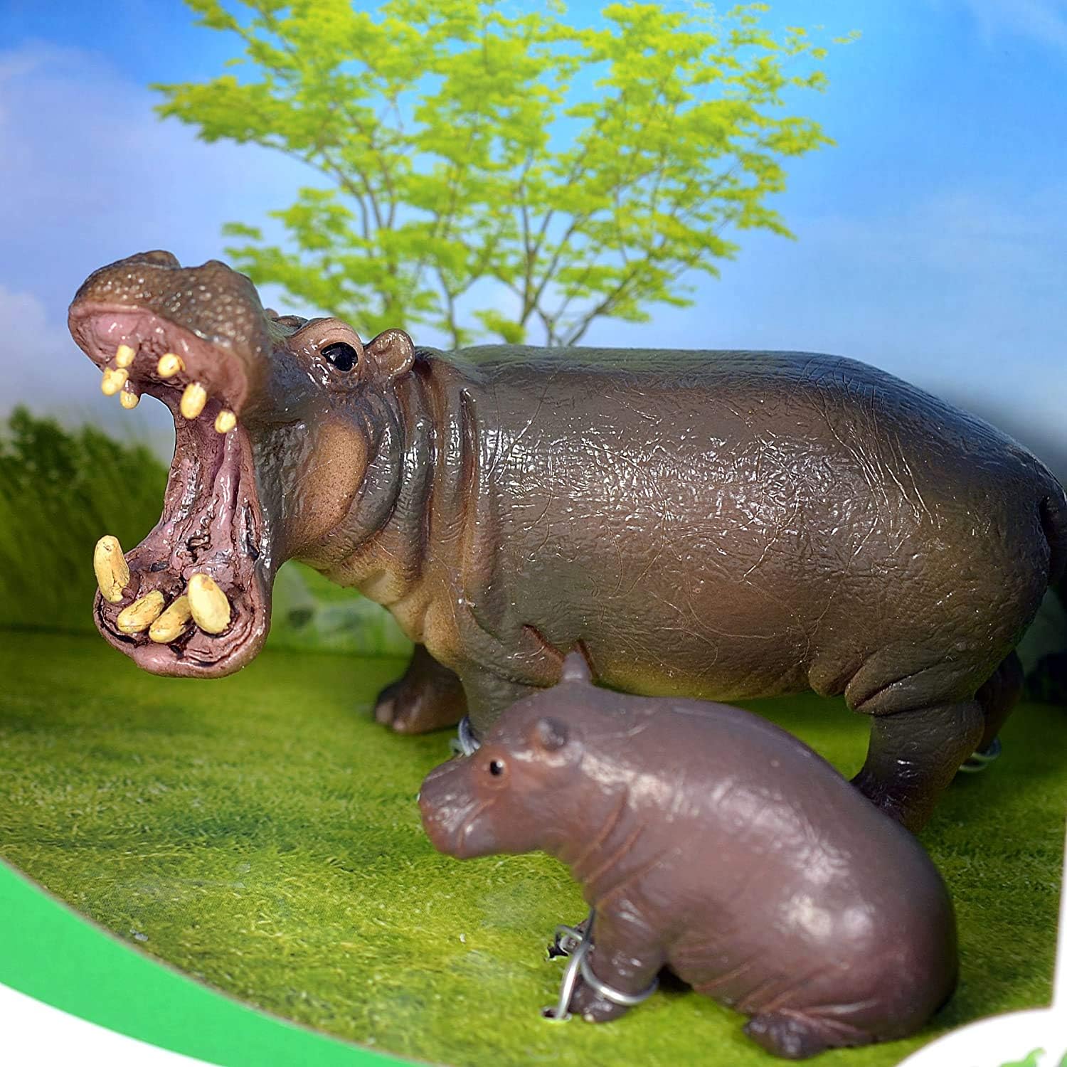 BW & H Animal Kingdom Wild Life set of 2 Hippo Action Figures Realistic ...
