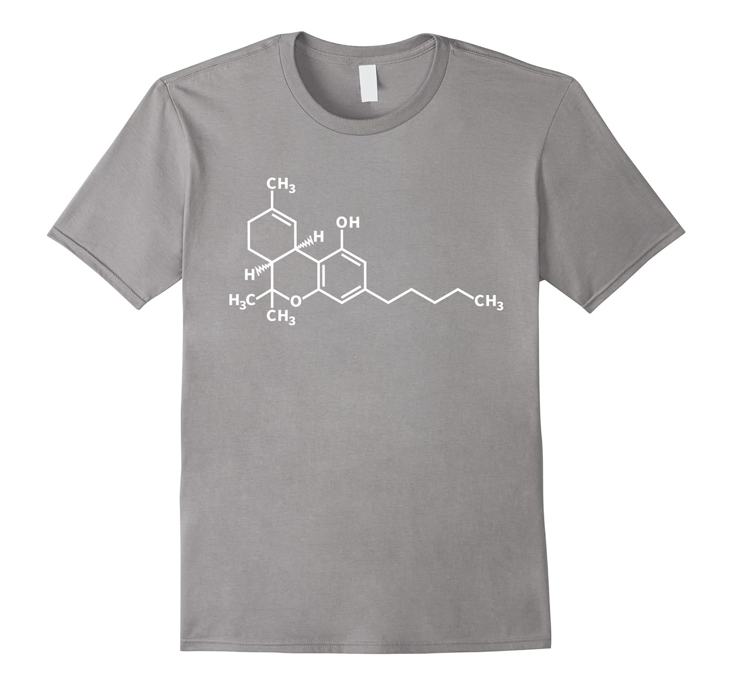 Light Color T-Shirt – THC Molecule Chemistry Formula T-Shirt-4LVS ...