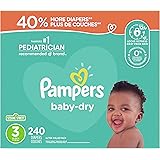 Diapers Size 3 - Pampers Baby Dry Disposable Baby Diapers, 192 Count ...