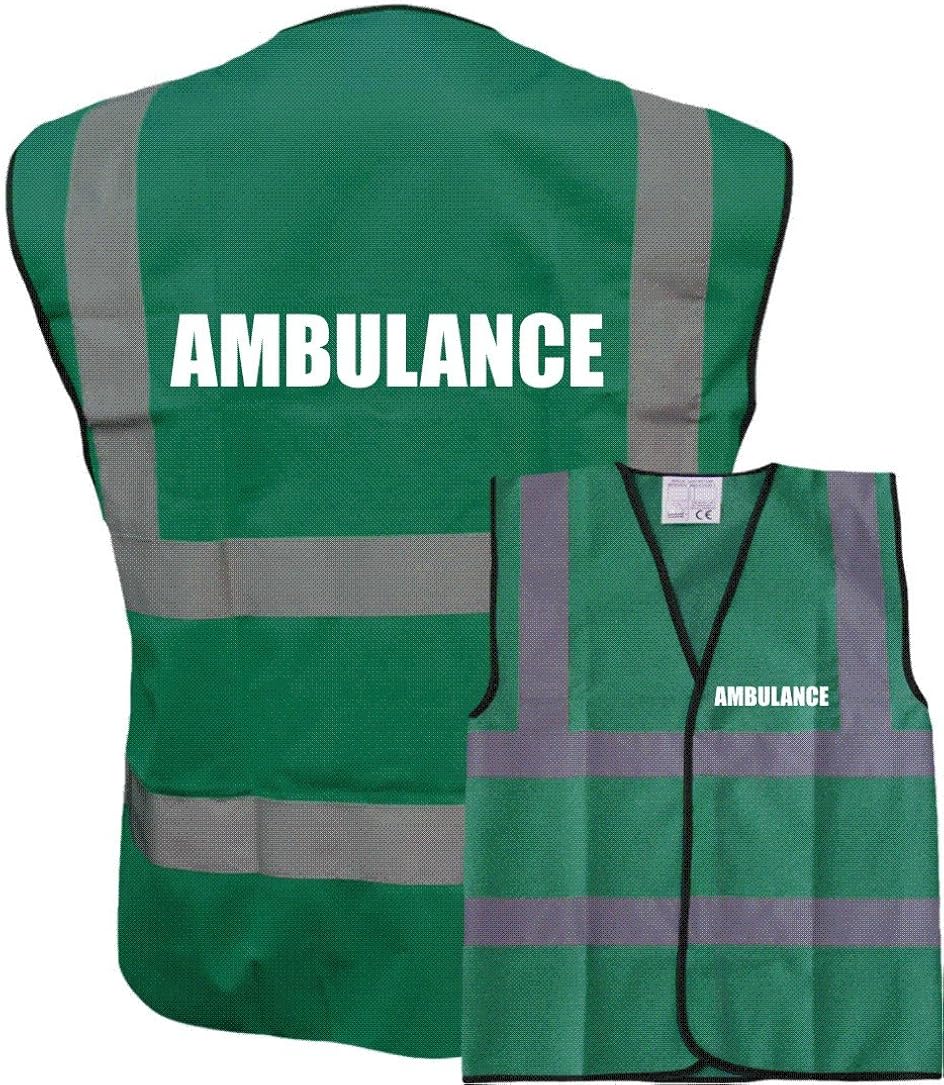 Ambulance Green Hi Vis Viz Safety Vest Waistcoat, Reflective High ...