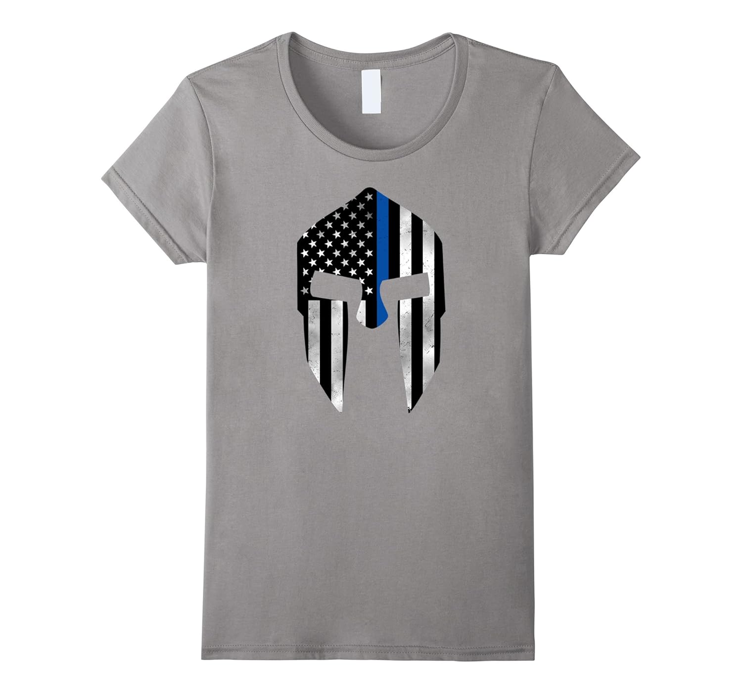 Blue Lives Matter Shirt With Flag, Thin Blue Line Spartan