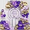 Amazon.com: ADOINBY Purple and Gold Balloons Arch Kit, 140Pcs Dark ...