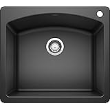 Swanstone QZ02522SB.170 Granite 1-Hole Dual Mount Single-Bowl Kitchen ...
