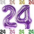 Amazon.com: KatchOn, Huge Purple 24 Balloon Numbers - 40 Inch | Purple ...