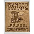 Amazon.com: Arthur Morgan "Wanted" Poster engraved on baltic birch ...