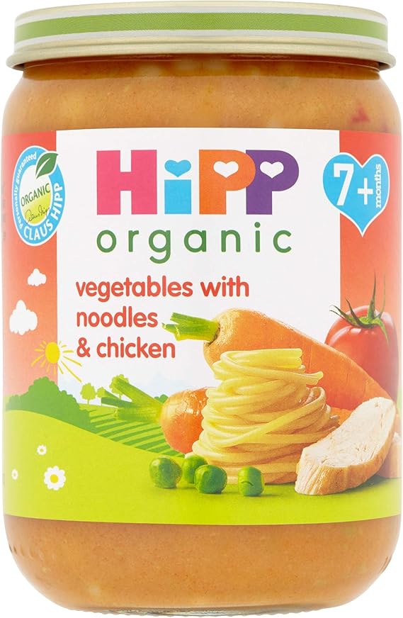 HiPP Organic Vegetables with Noodles & Chicken 7+ Months 190g: Amazon ...