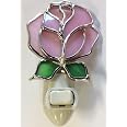Pink Rose Stained Glass Night Light - Amazon.com