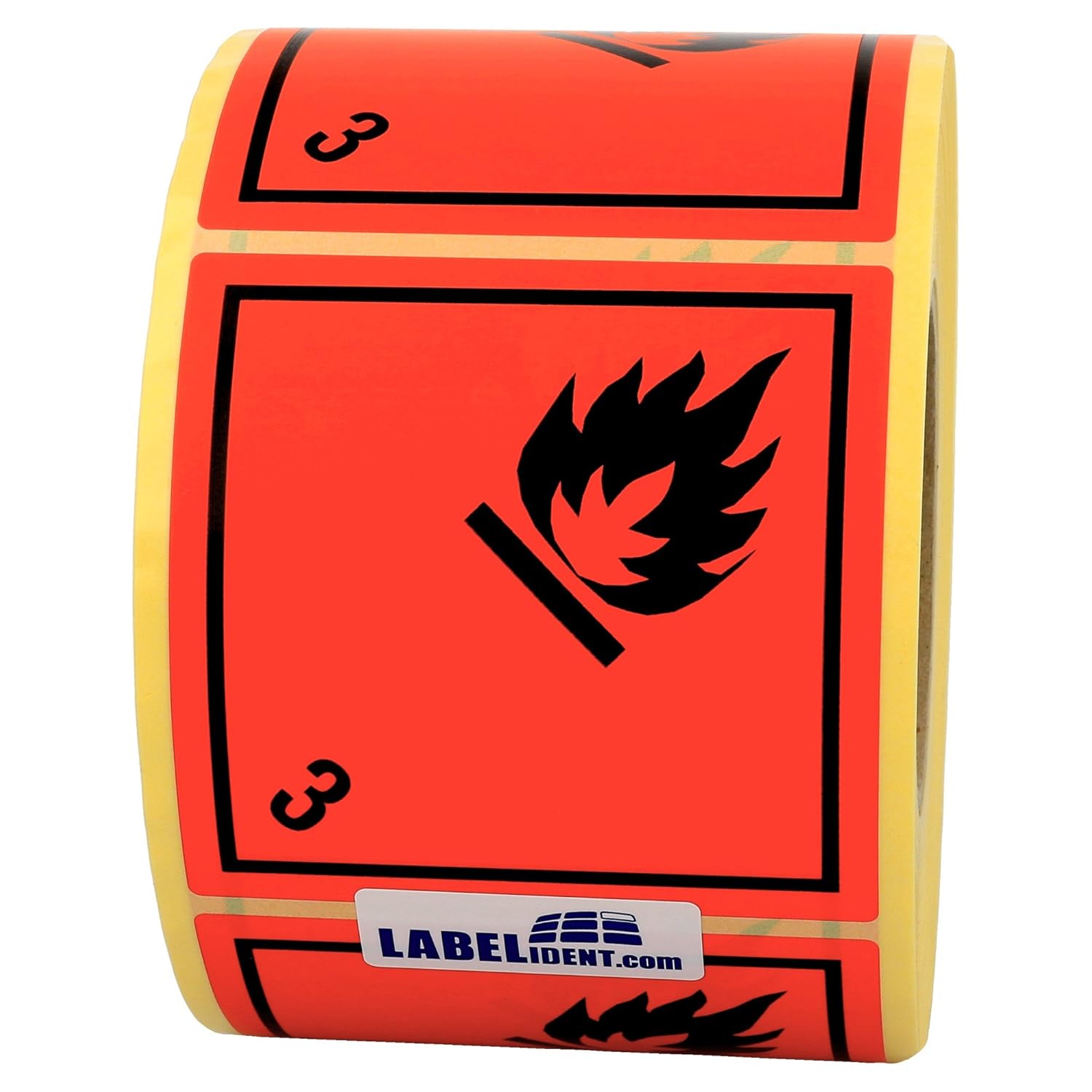 Labelident Gefahrgutaufkleber (100 x 100 mm) - Klasse 3 - Entzündbare ...