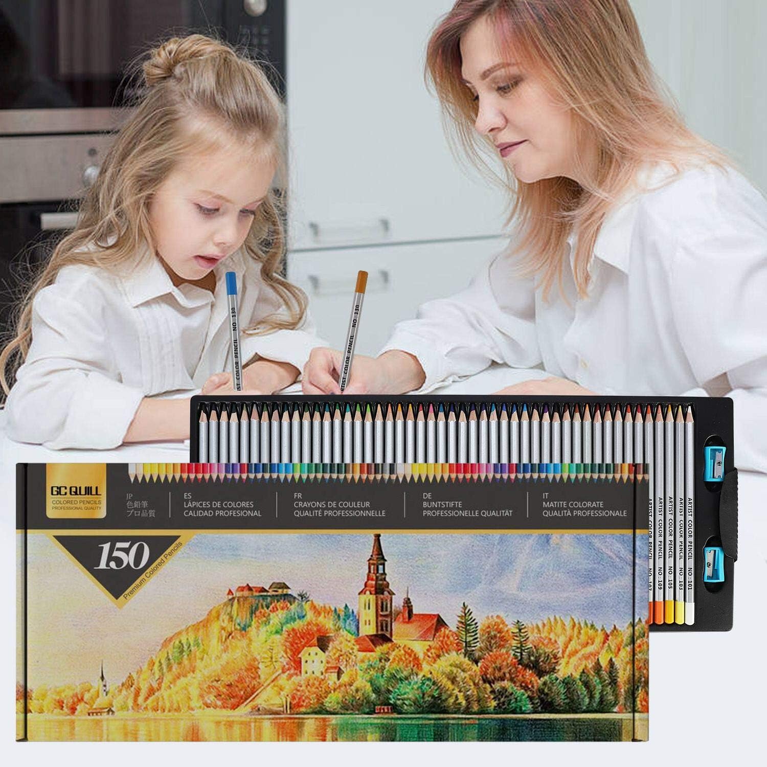 GC 150 Colored Pencils,Colouring Drawing Pencils Set —Premium Soft ...