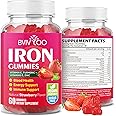 Amazon.com: Vegan Iron Gummies for Adults & Kids - with Vitamin C, A, B-Complex, Folate, Zinc ...