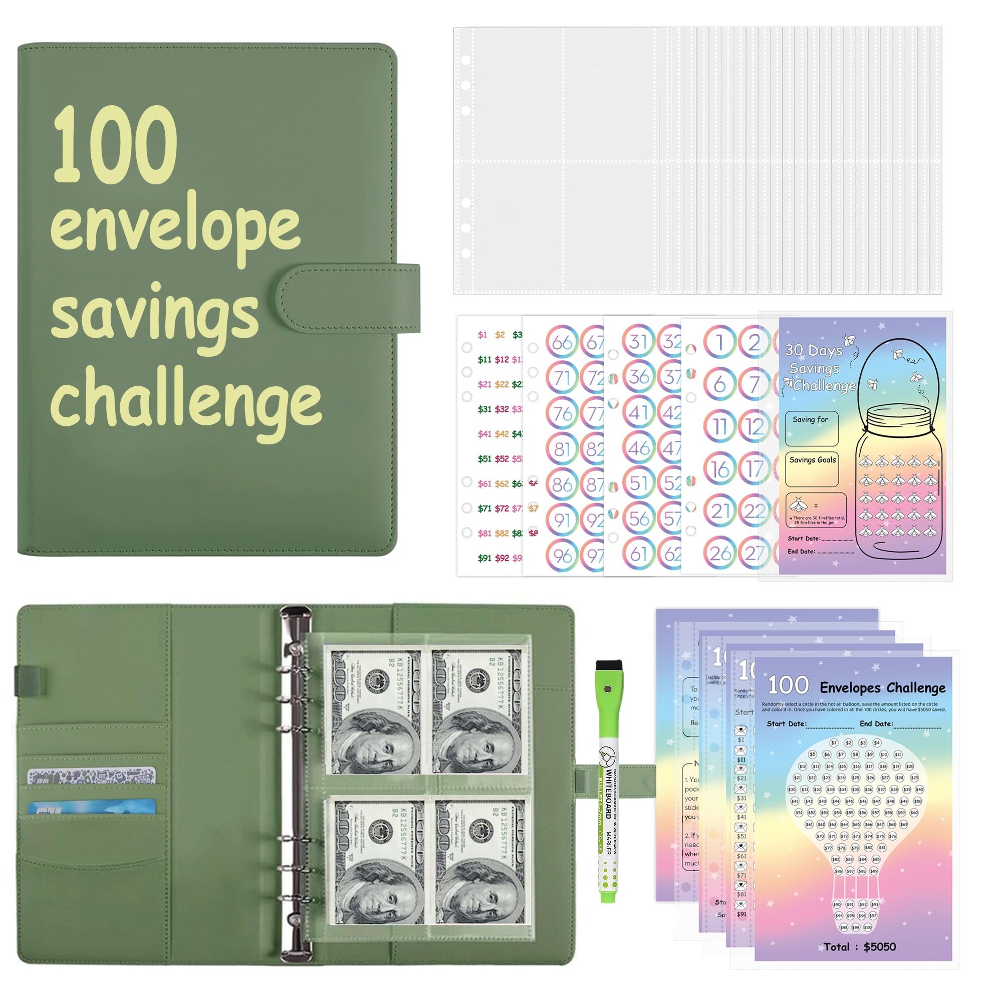 Metsyth 100 Envelopes Money Saving Challenge,100 Envelope Money ...
