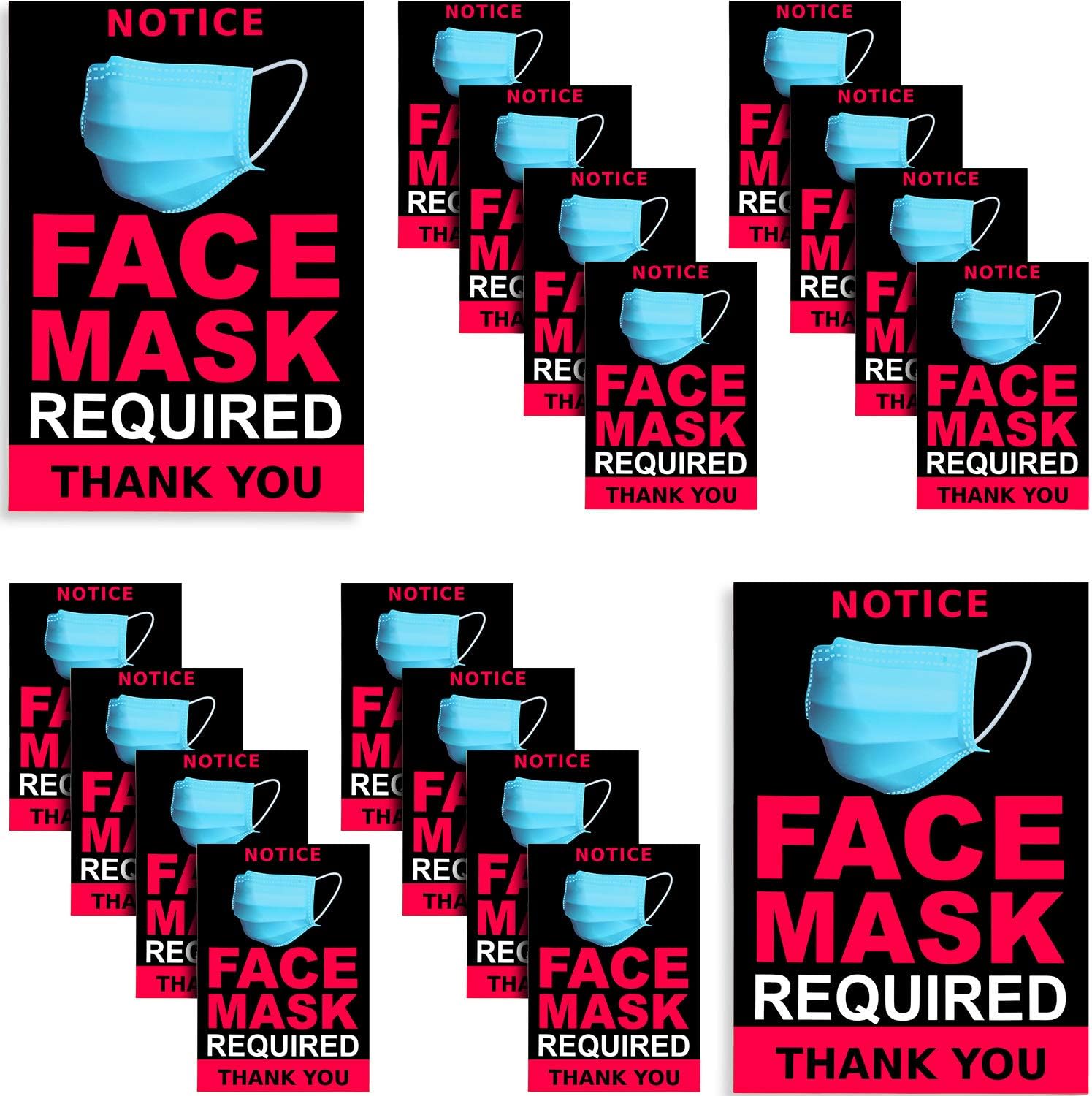 10 Pieces Face Covering Required Sign, 7 x 10 Inch Safety Public Window ...