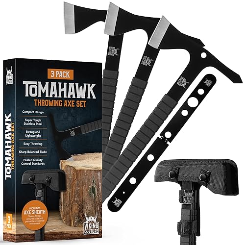 Tomahawk Throwing Axe - Set of 3 Throwing Axes and Tomahawks with ...