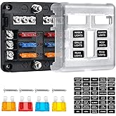 Amazon.com: Nilight - 50055F 6 Way Blade Screw Fuse Block 6 Circuits with Negative Bus Fuse Box ...