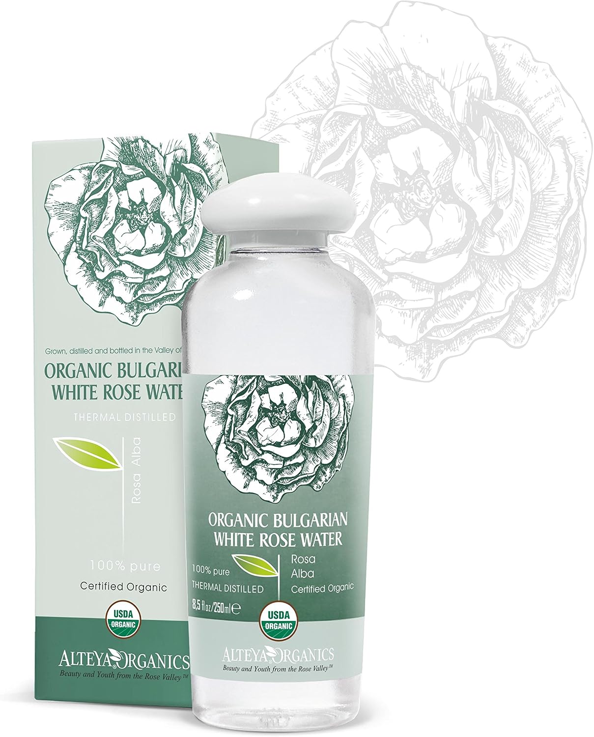 Alteya Organic White Rose Water 250ml, Pure Rosa Alba Hydrolat, No ...