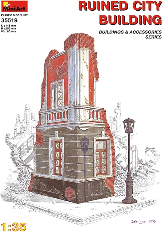 MiniArt 1:35 Scale Ruined City Building Plastic Model Kit: Amazon.co.uk ...