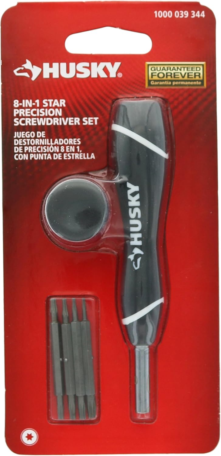 Husky 70381H 8 In 1 Reversible Bit Compact Precision Star Screwdriver ...