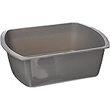 Amazon.com: Rectangular Plastic Wash Basins, Gray, 7 Quart.: Health ...