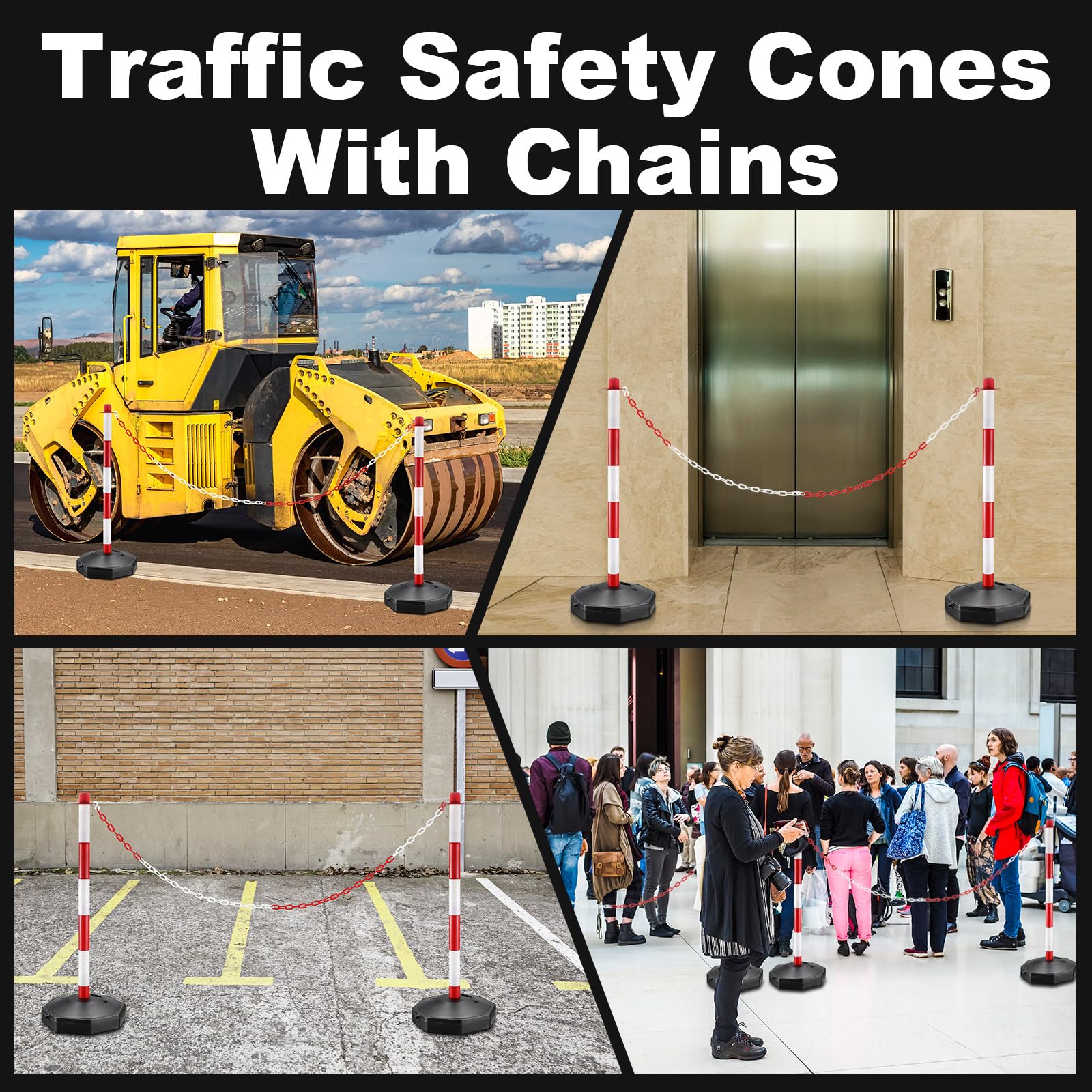 Mua Kanayu 24 Pack Portable Traffic Delineator Post Cones with Fillable ...