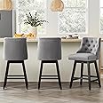 Amazon.com: Busaurus Swivel Counter Height Bar Stools, 26 inch 360° Swivel Bar Stools with Backs ...