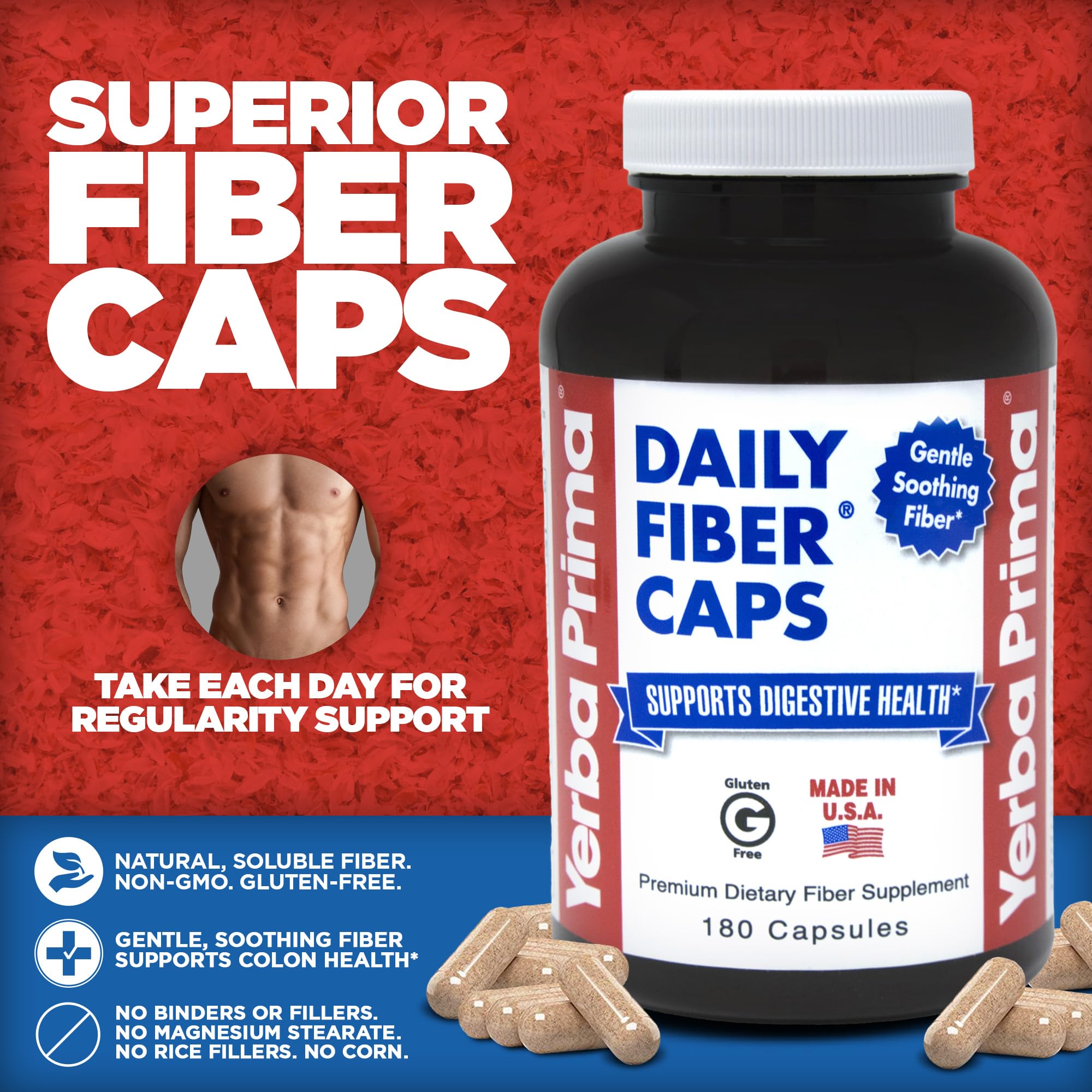 Mua Yerba Prima Daily Fiber Caps - 180 Capsules - Soluble & Insoluble ...