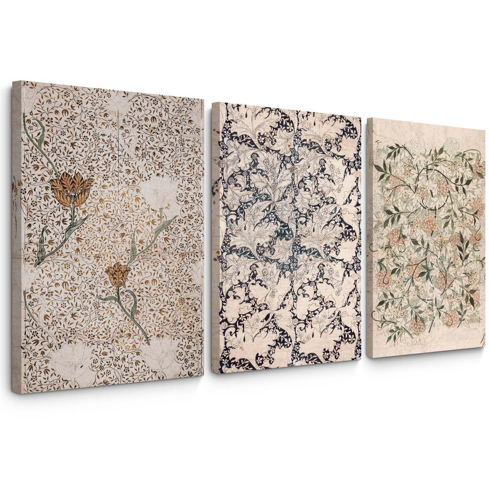 Blue Flower Wall Art Chinoiserie Floral Canvas Wall Decor Botanical ...