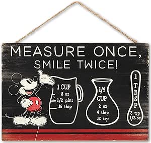 Amazon.com: Open Road Brands Disney Mickey Mouse Hanging Wood Measuring ...