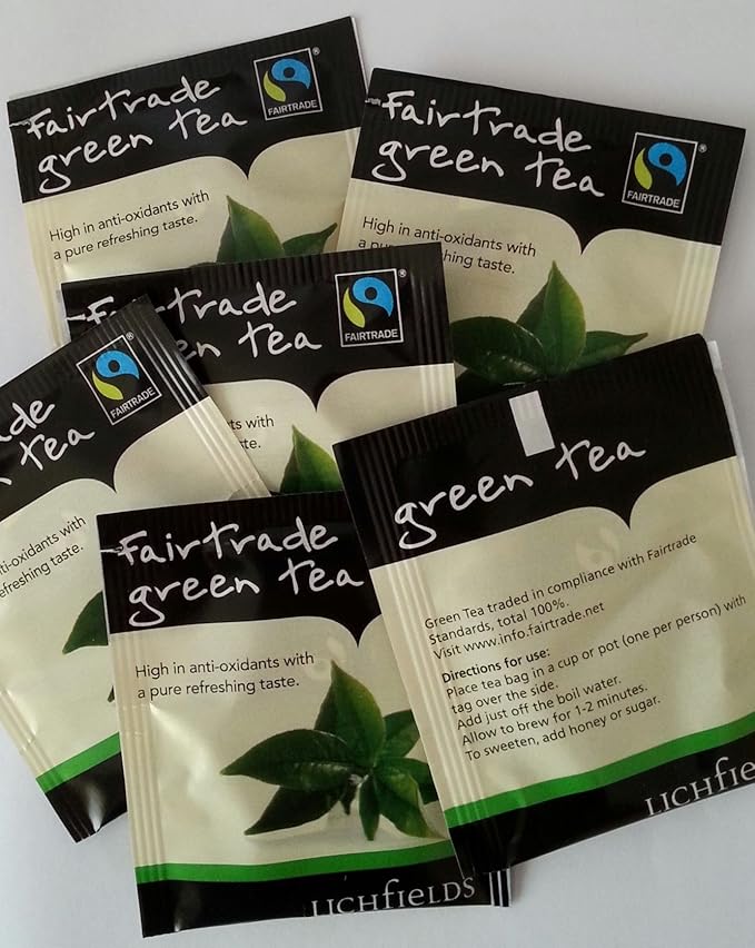 25 x Lichfields Green Tea - Individual Enveloped Tagged Tea bags ...