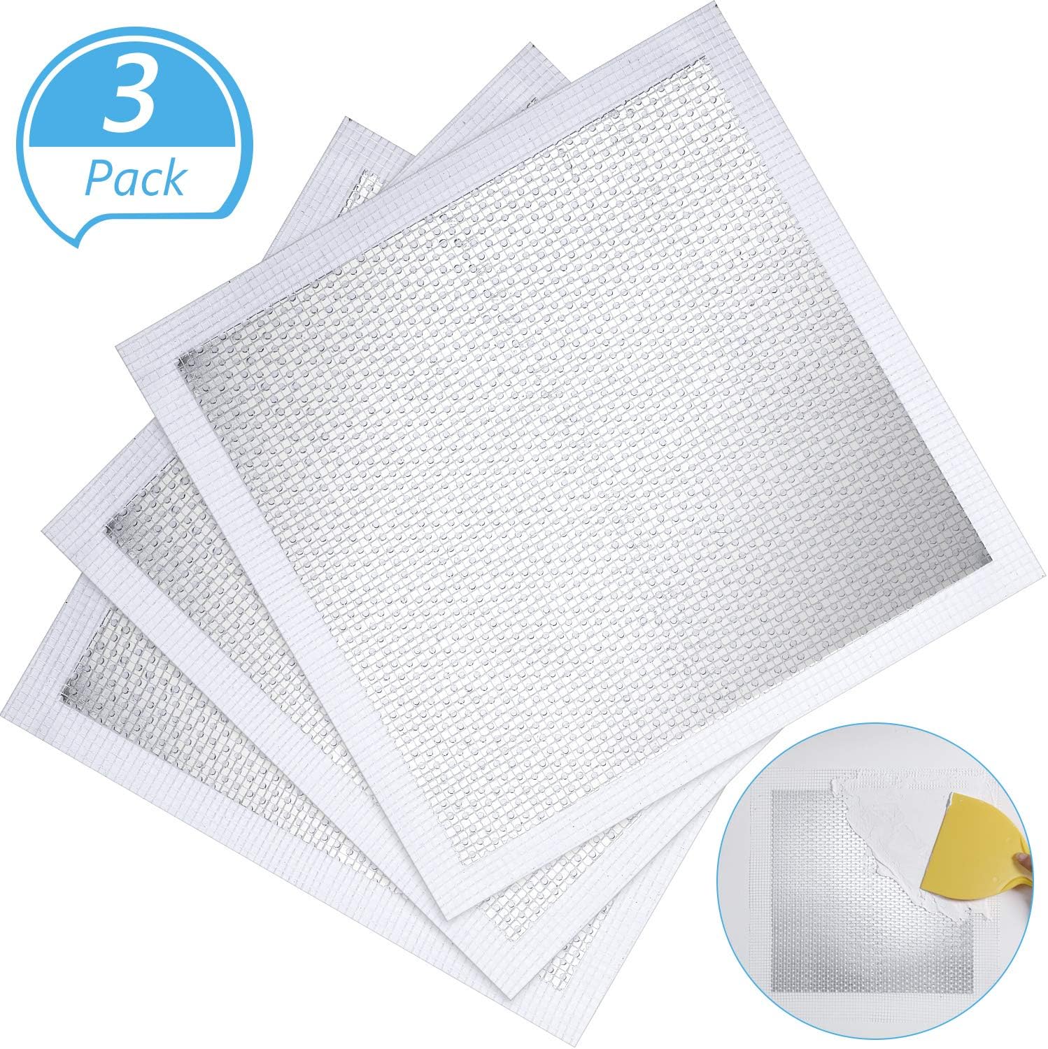 8 x 8 Inch Aluminum Wall Repair Patch Self Adhesive Screen Patch Repair ...