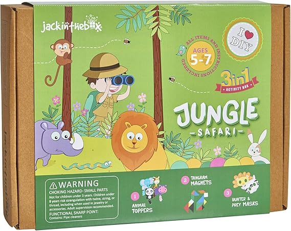 Jungle Themed Art and Craft Kit for Kids | 3 Crafts-in-1 | Great Gift ...