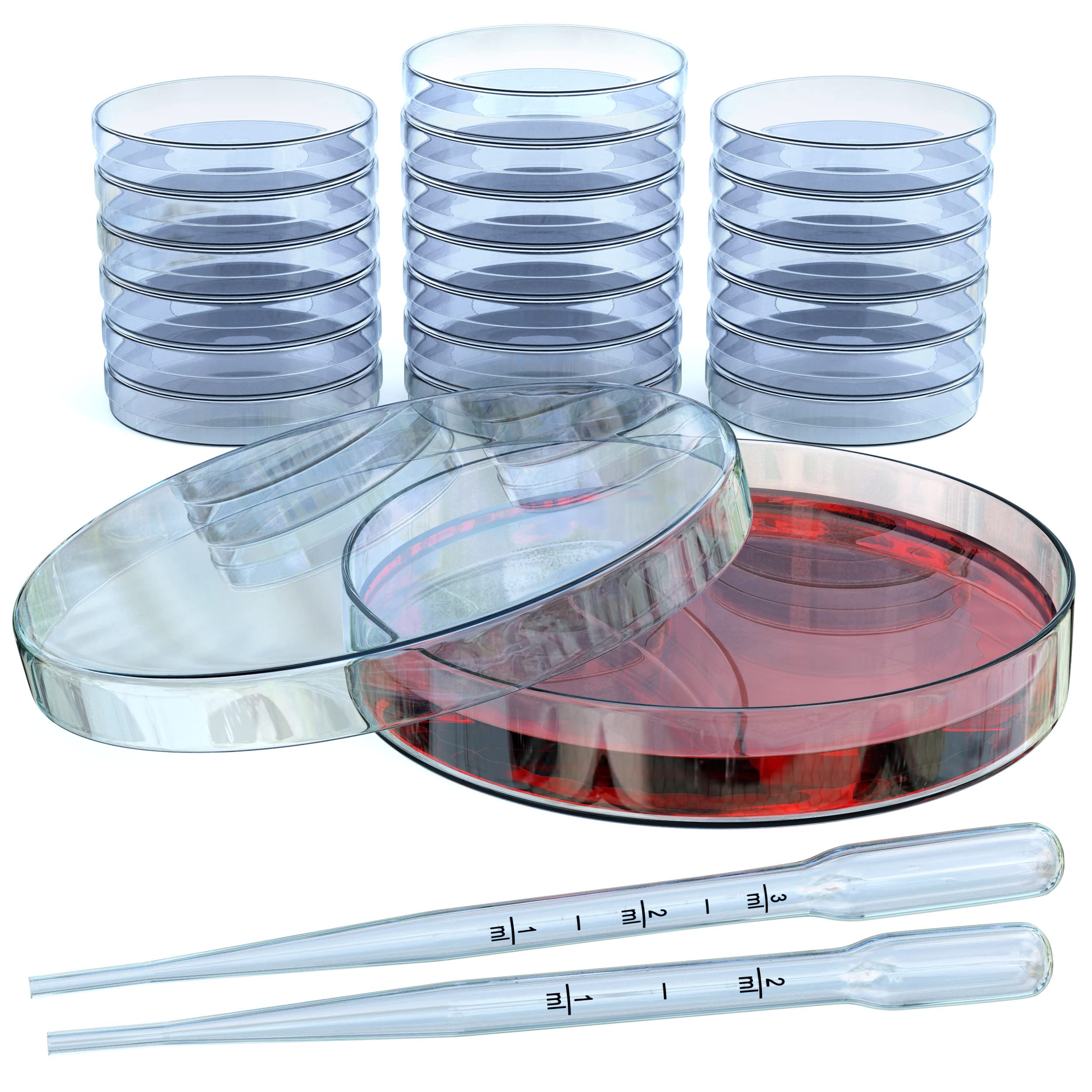 Petri Dish KOHAND 50 Pack es With Lids, 90 X 15 Mm Plastic Lab Petri ...