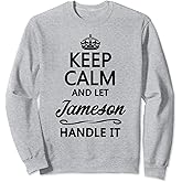 Amazon.com: Womens KEEP CALM and let JAMESON Handle It | Funny Name ...