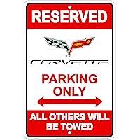 Amazon.com: HangTime Corvette Parking Only 8 x 12 Metal Sign