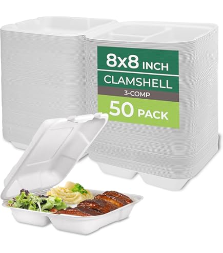 Recipientes De Espuma Para Alimentos Con Tapa Contenedores De Concha