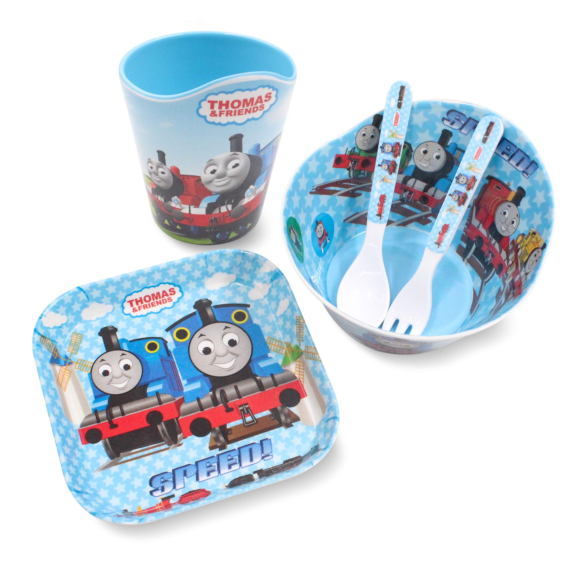 Thomas Transport Fans 5 Pcs Set Cartoon Durable Tableware Meal Dishes ...