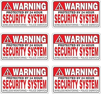 Amazon.com : 6 Pack Warning Security System Stickers Laminated #FS031 ...