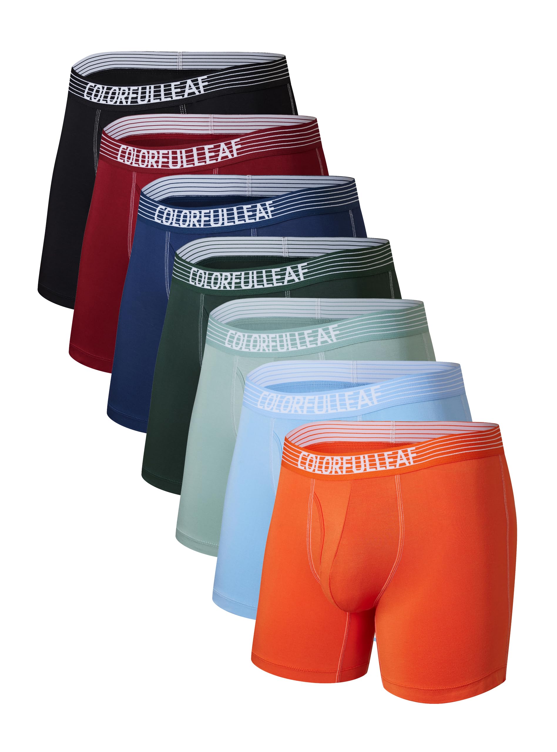 COLORFULLEAF Men's Underwear Boxer Briefs Soft Comfortable Bamboo Rayon ...